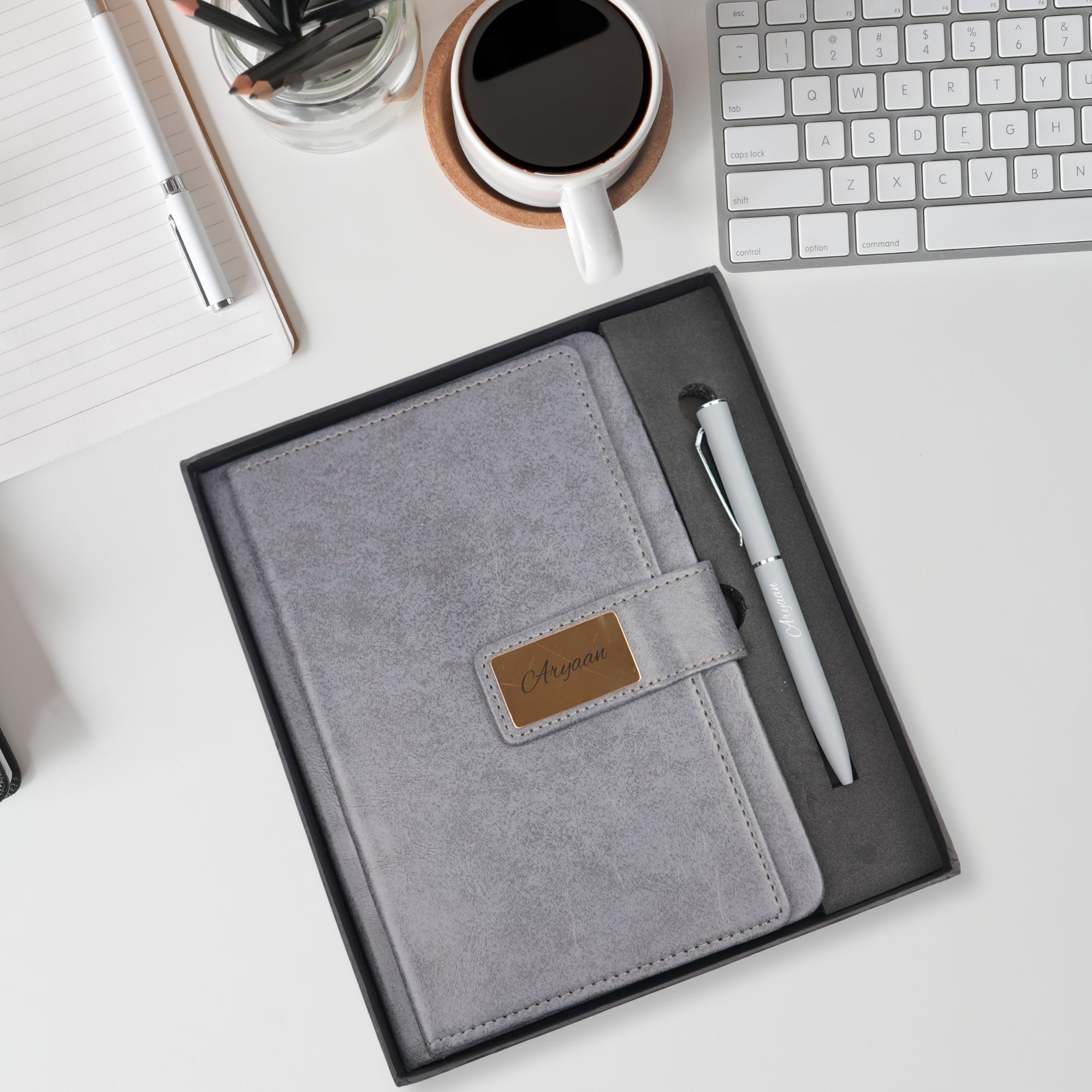 Classy Executive Diary + Classic Metal Pen - Grey | Your Gift Studio