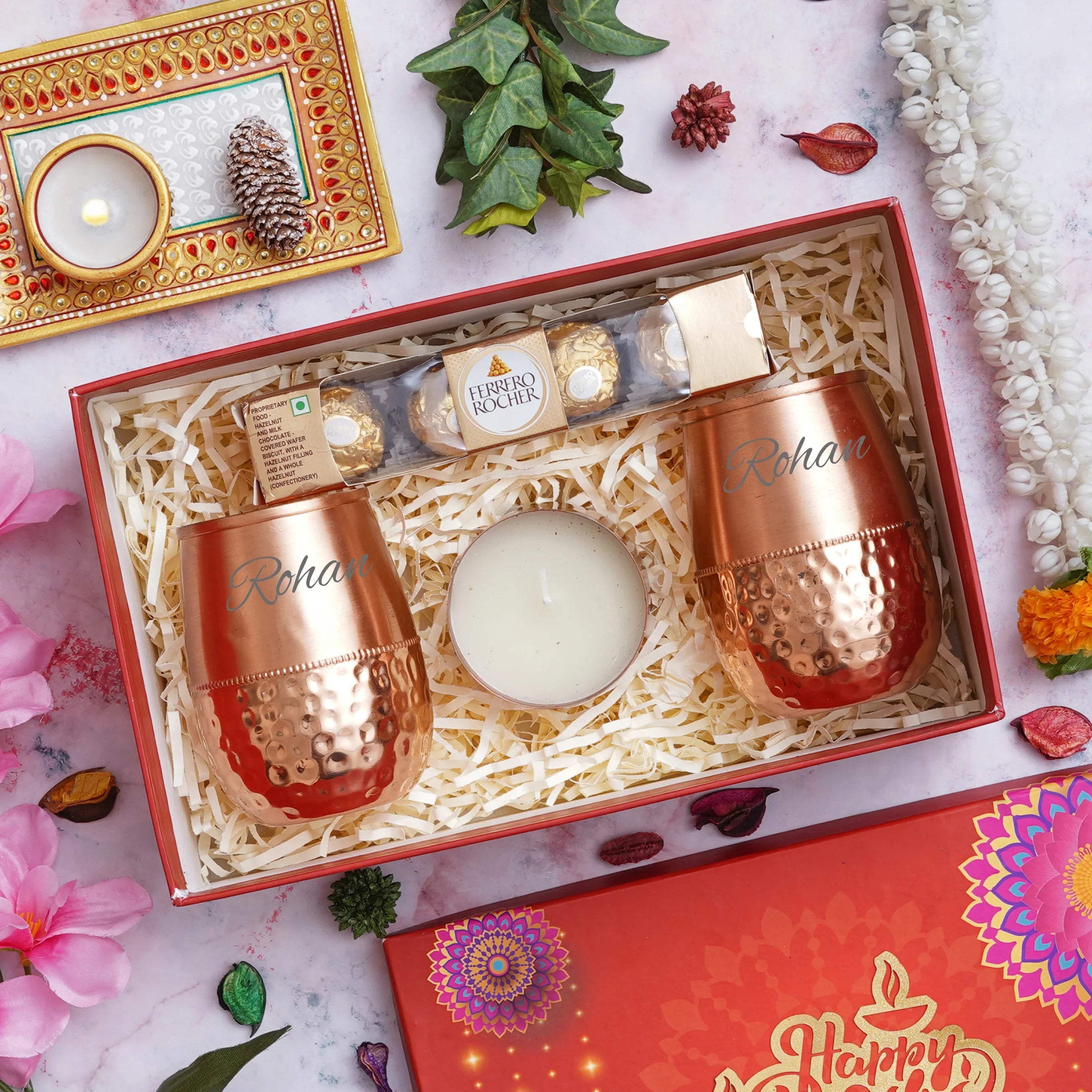 Customized Diwali Gift Combo - Golden | Your Gift Studio