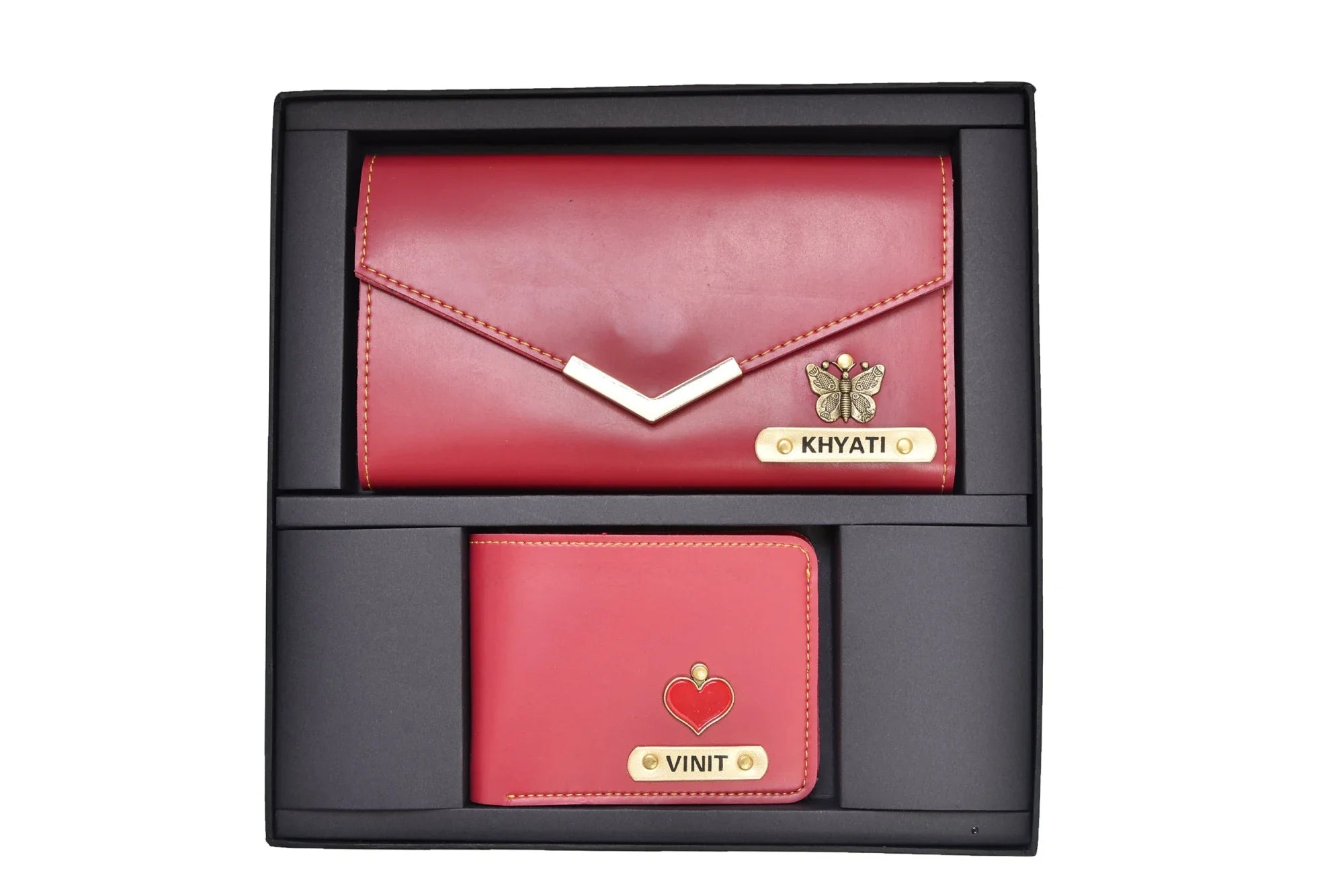 Minimal clutch + Men's Wallet (Couple Gift 2) - Wine | Your Gift Studio