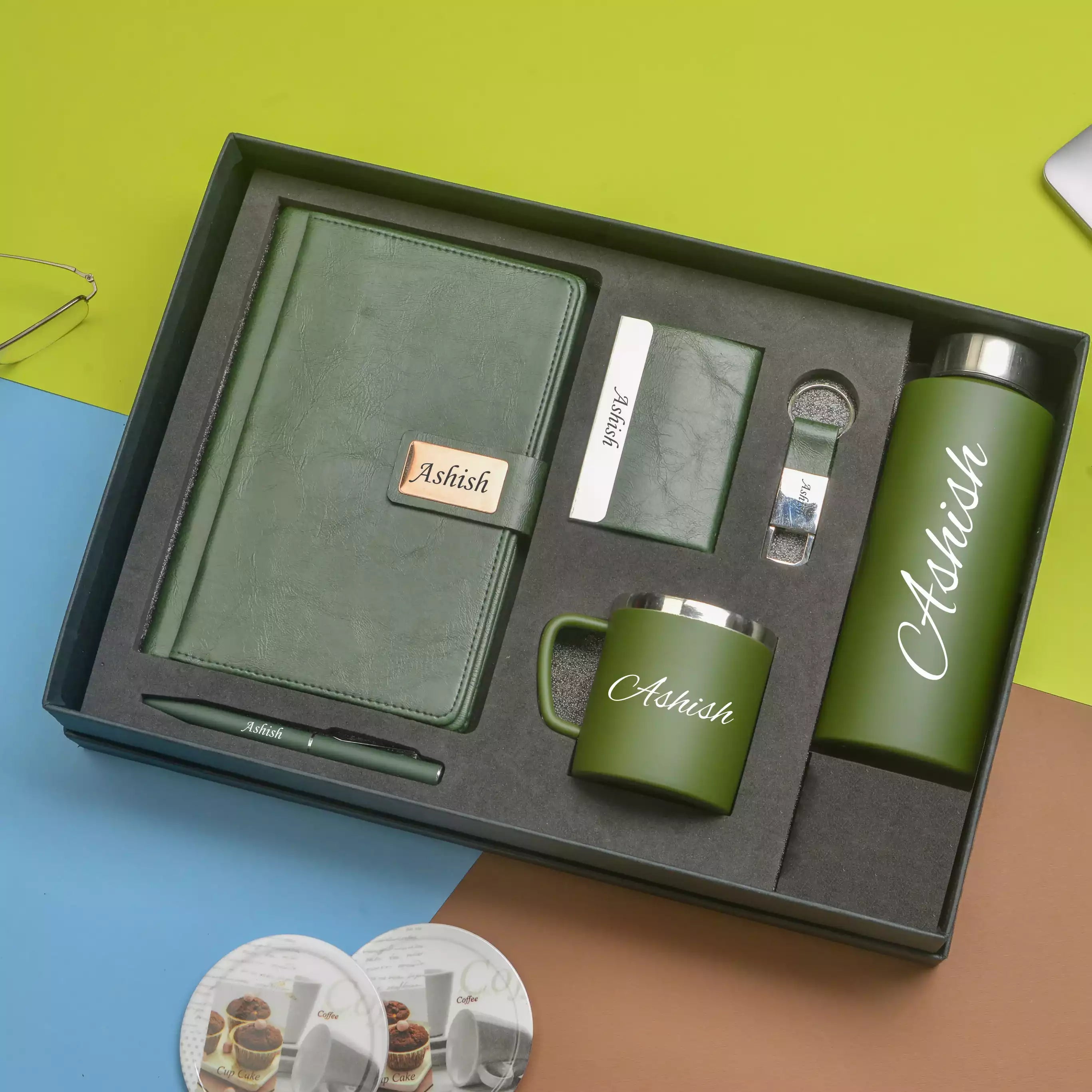 Customised Classy Executive Corporate Combo - Green | Your Gift Studio