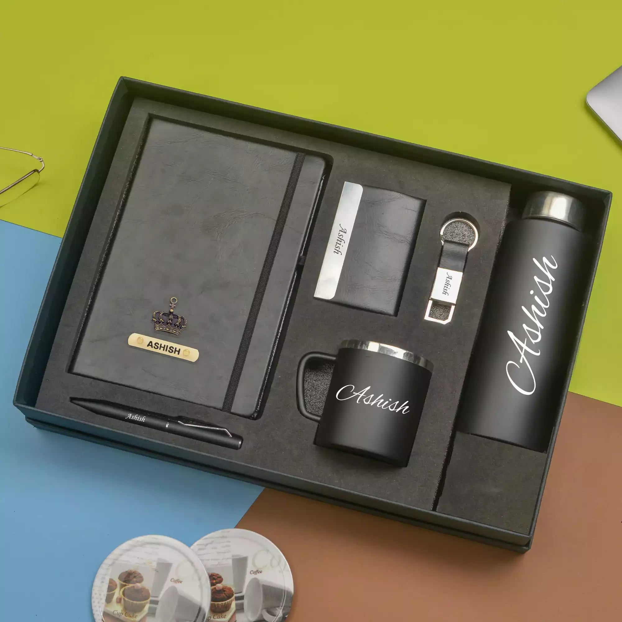 Customised Classy Hardcover Diary Corporate Combo - Black | Your Gift ...