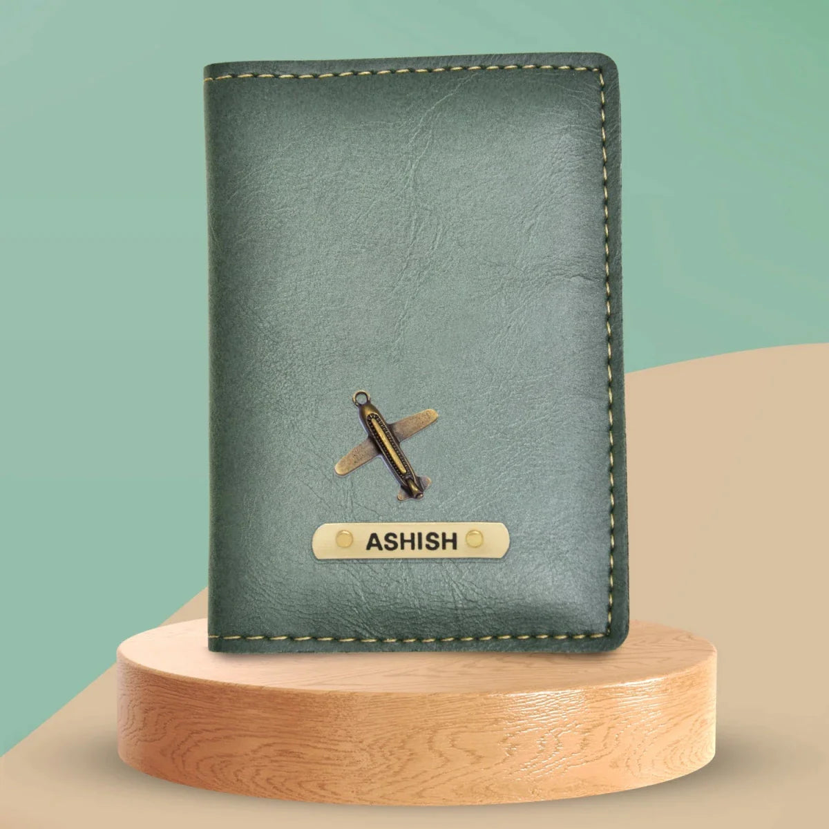 Classy Leather Customised Passport Cover with Charm - Green | Your Gift ...