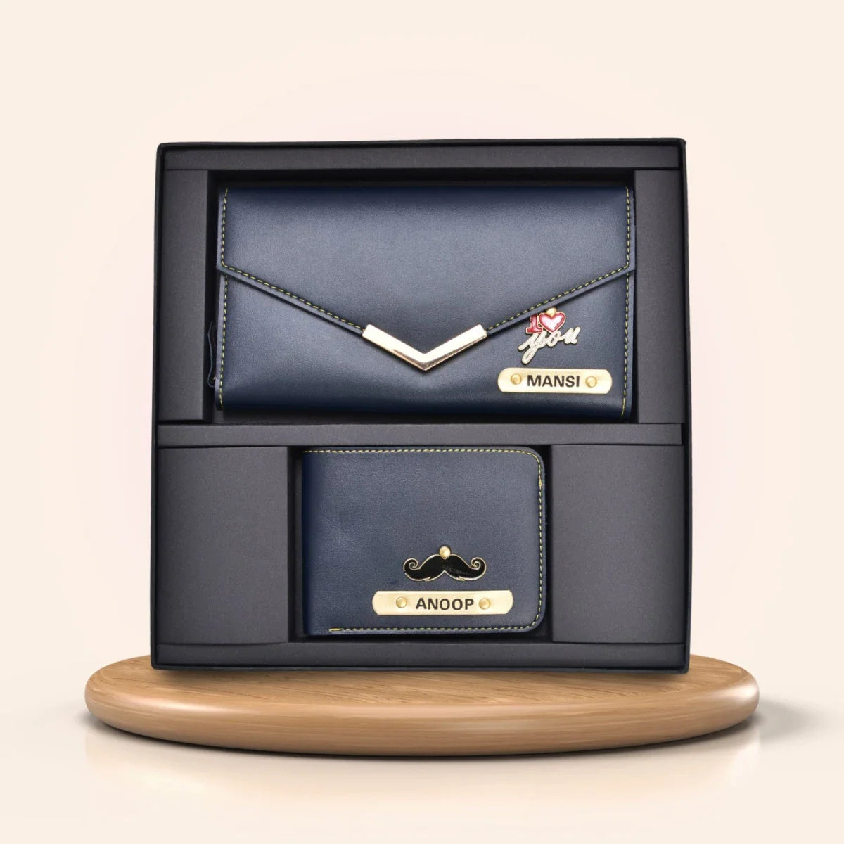 Personalised Couple Combo 1.0 | Lady Wallet & Men's Wallet - Royal Blue